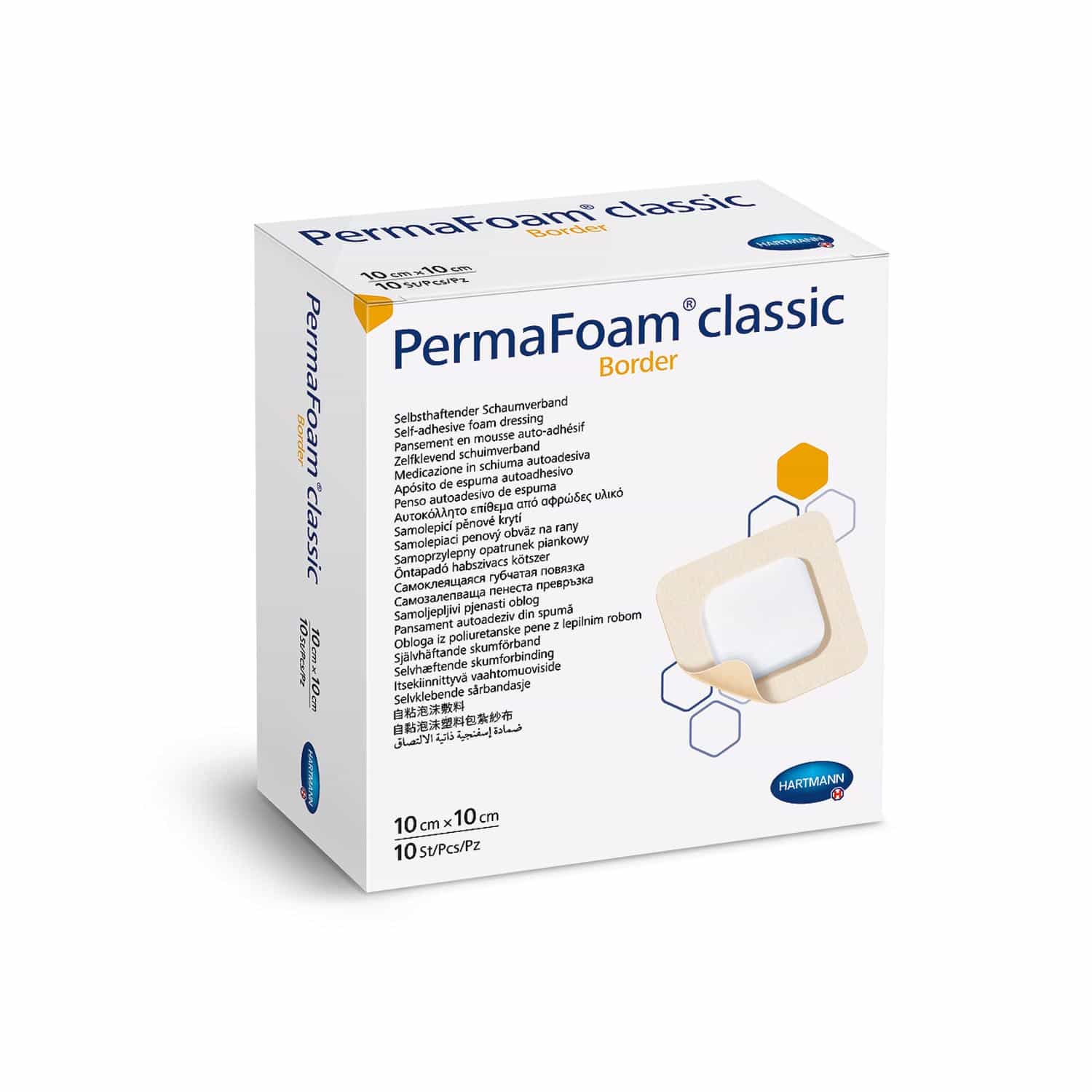 PermaFoam Classic Border | 10 x 10cm | Moist Wound Treatment – EconoMed