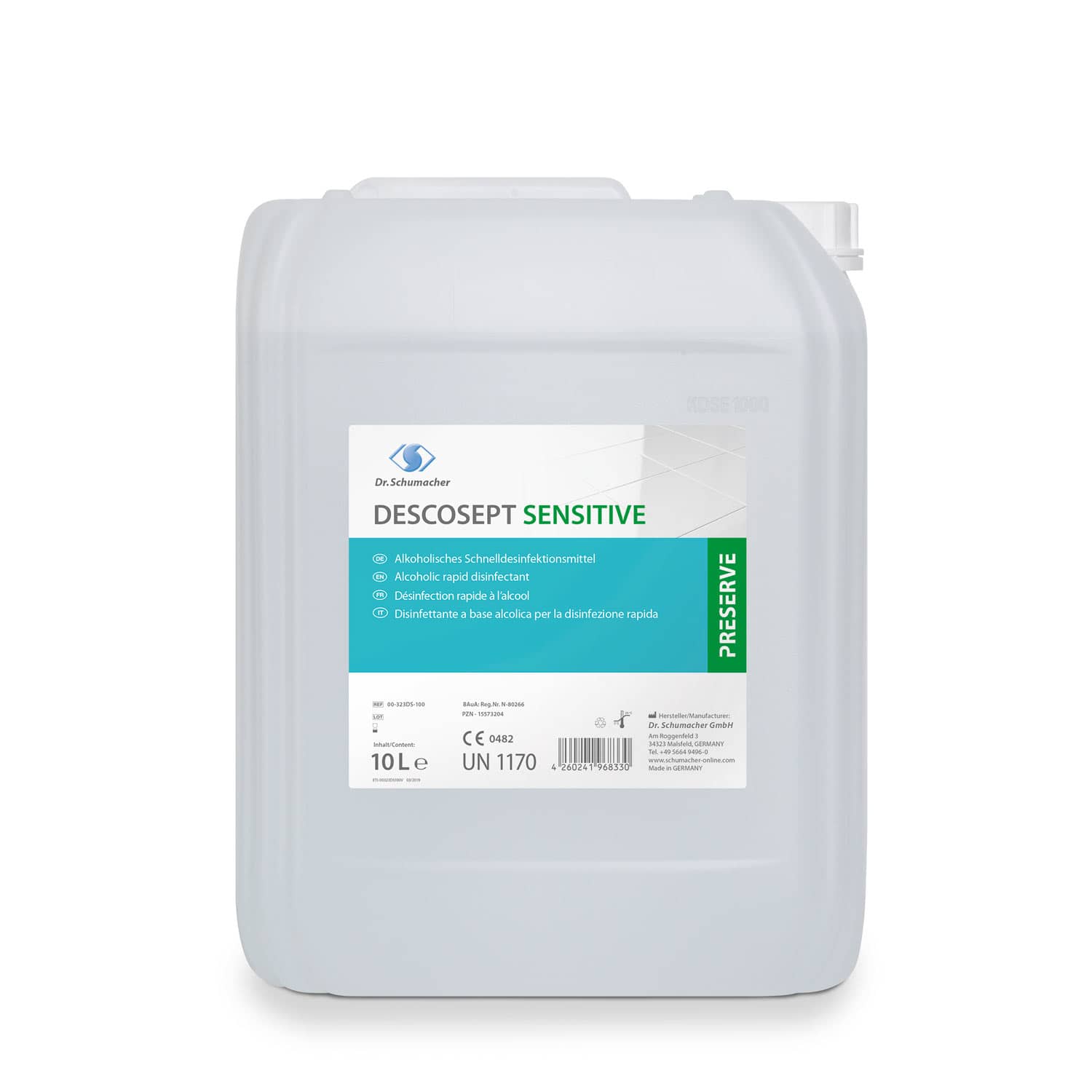 Descosept Sensitive Rapid Disinfectant 10 Litre Canister | Surface ...