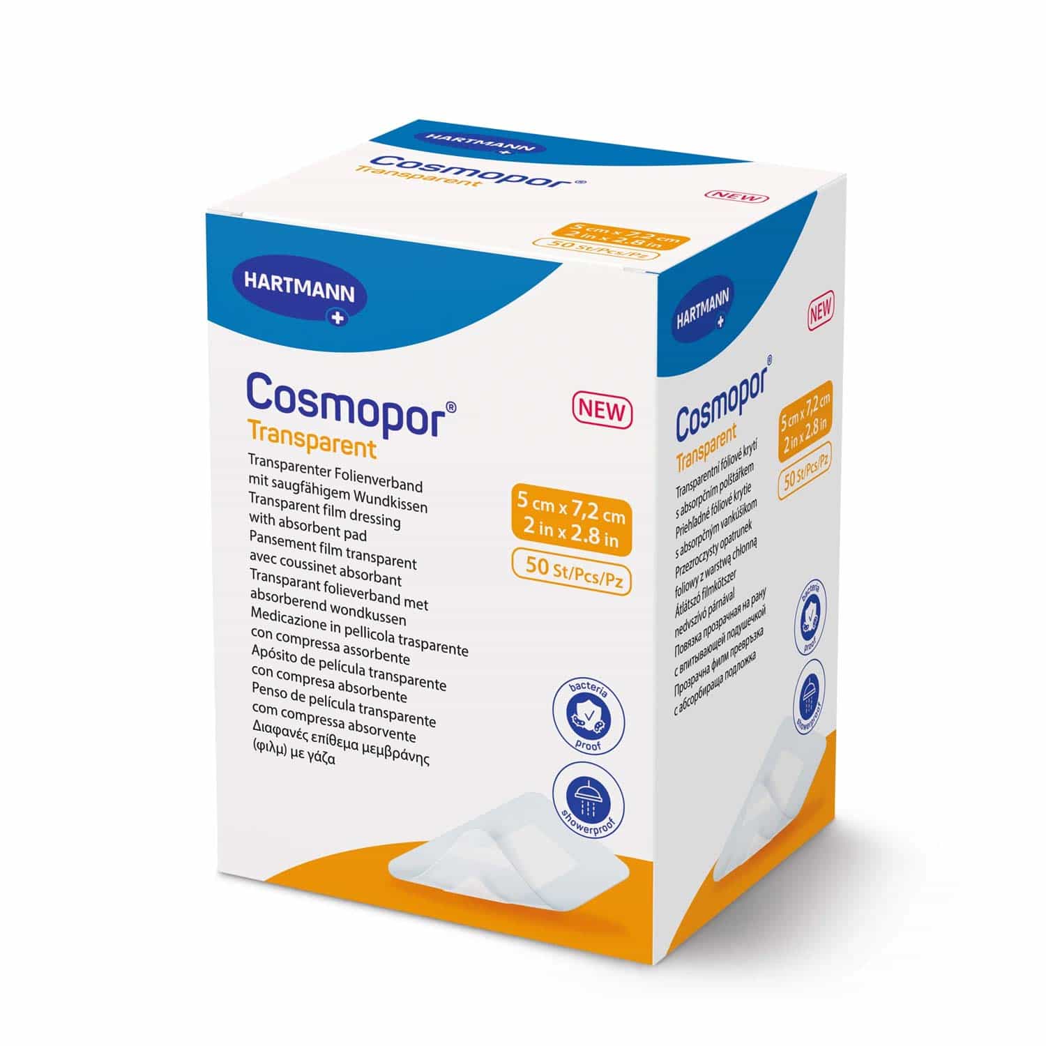 Cosmopor(r) Transparent 5 x 7.2 cm (50 pcs) | Adhesive Wound Dressings