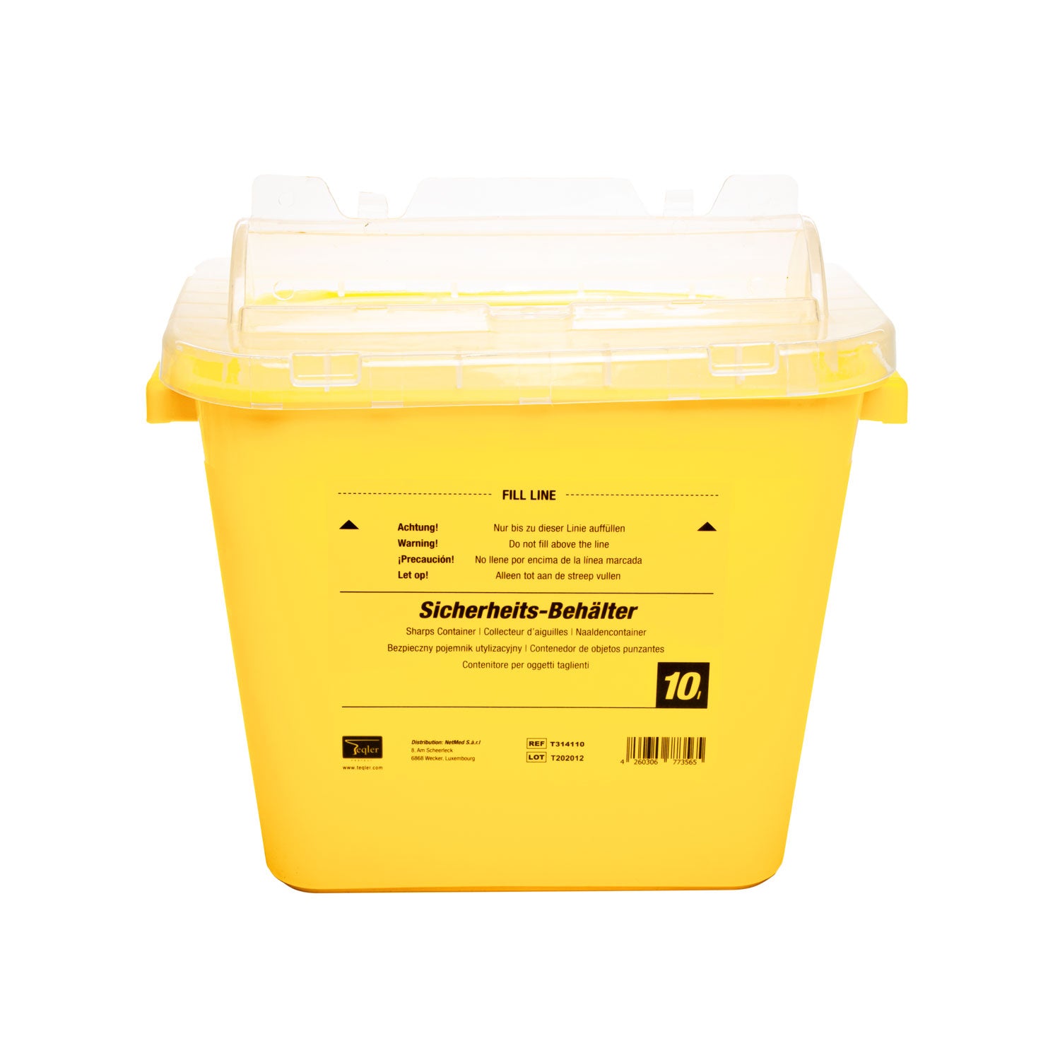 Teqler Sharps Container 10 Liter | Sharps Bins – EconoMed